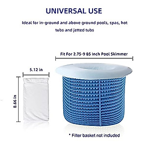 10 PCS Pool Skimmer Filter Socks, Fine Mesh Scum Pool Filter Socks Nets Reusable Pool Spas Filter Protector Savers for Filters, Baskets and Skimmers