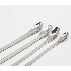 Stainless Steel Micro Scoop Reagent Lab Sampling Spoon Lab Spatulas Scoop Bar Spoon Medical Pharmacy Mini Micro Spoon Scoop 2Pcs for 22cm 2 Pcs for 16cm
