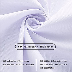 CLanItris Unisex White Lab Coat Long Sleeve Uniforms 40 inch Classic Fit with 3 Pocket (White, 3X-Large)