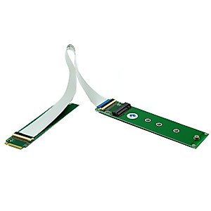 Sintech M.2 NVME Extender,NGFF M-Key PCIe 3.0 SSD Extention Card with Anti-electromagnetic Foiled Cable 20CMS (Silver Cable)