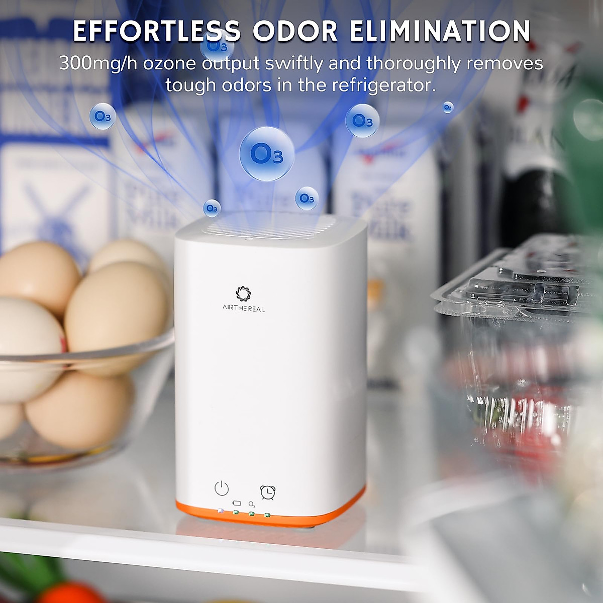 Airthereal PA300-GO Portable Ozone Generator - Cordless Battery Powered Odor Eliminator for Refrigerator, Car, Travelling, Shoe Cabinet, and Other Small Spaces, White 1-Pack