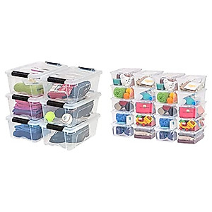 IRIS USA, Inc. TB-42 12 Quart Stack & Pull Box, Clear, 6 Stack and Pull CNL-5 Storage Box, 5 Quart, Clear, 20 Pack