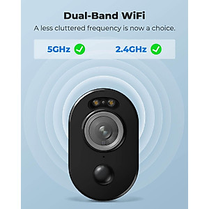REOLINK Security Camera Wireless Outdoor, 2K 4MP Night Vision with Spotlight, 2.4/5Ghz Dual-Band WiFi, Wire-Free Battery Solar Powered, Human/Vehicle Smart Detection, Argus 3 Pro with Solar Panel