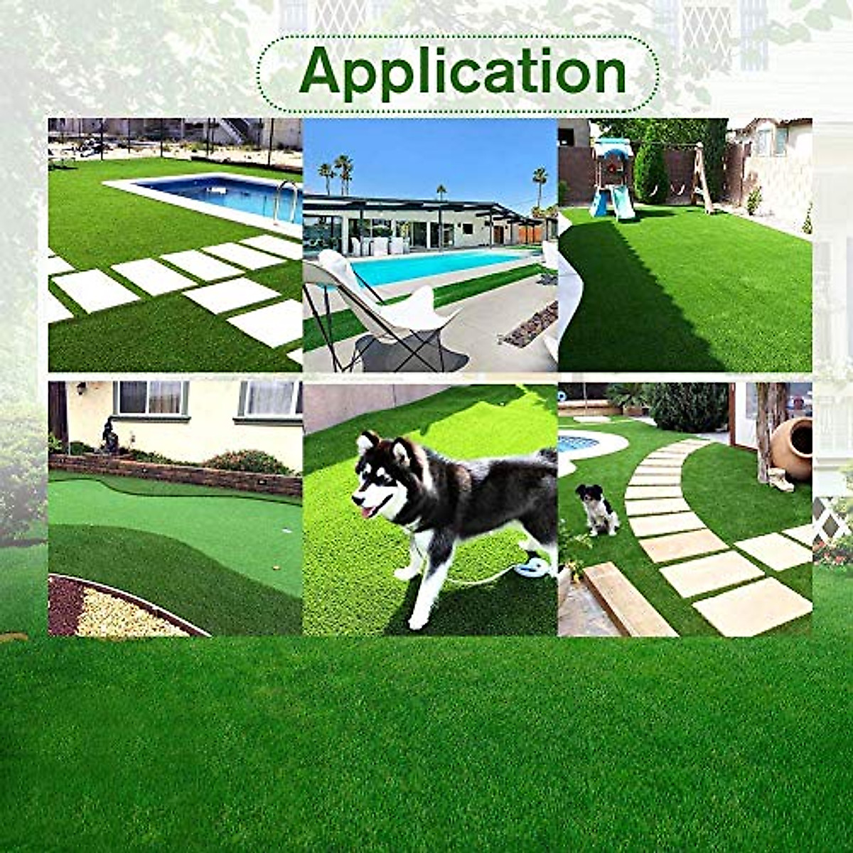 Artificial Grass Turf Customized Sizes, Artificial Lawn for Dogs, 20MM Thick Faux Grass, Synthetic Outdoor Indoor Rug Area 2FTX18FT(36 Square FT)