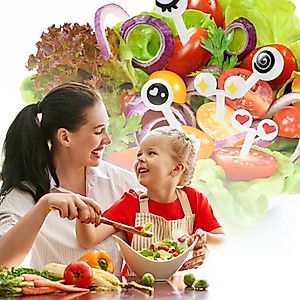 50 Pieces Assorted Cartoon Eyes Fruit Fork, Reusable Toothpick Decoration Fruit Fork Decoration Food Picks for Dessert Fruit Pastry Party