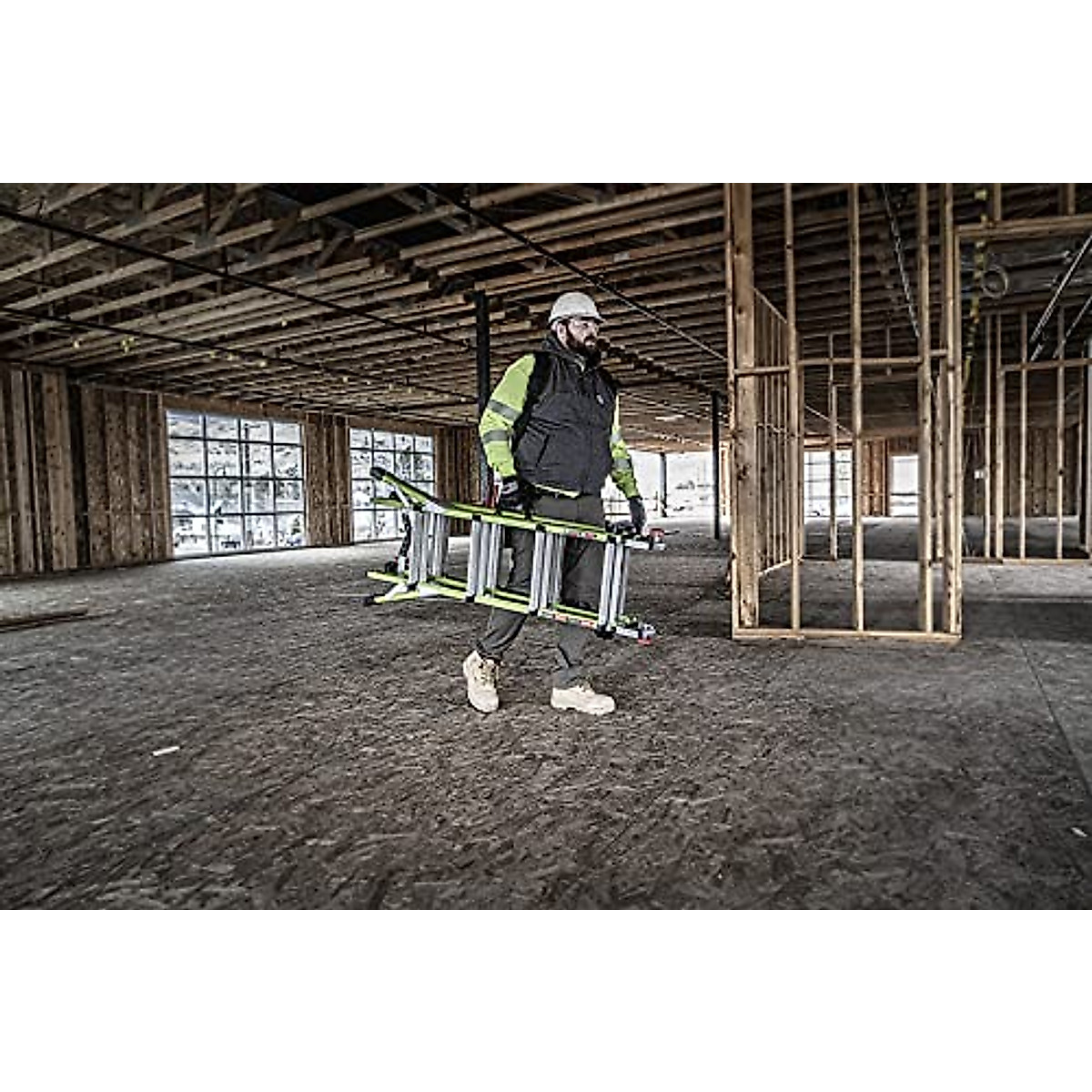 Little Giant Ladder Systems Conquest 2.0 All-Terrain, M17, 17ft, Multi-Position Ladder with Adjustable Outriggers, Fiberglass, Type 1A, 300 lbs Weight Rating, (17107-001)