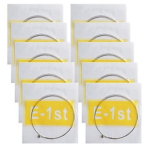 Vencetmat Electric Guitar High E Strings .010 Gauges, Light Tension, Good Tone, Ball End, Bulk Individually Wrapped 10 Pack