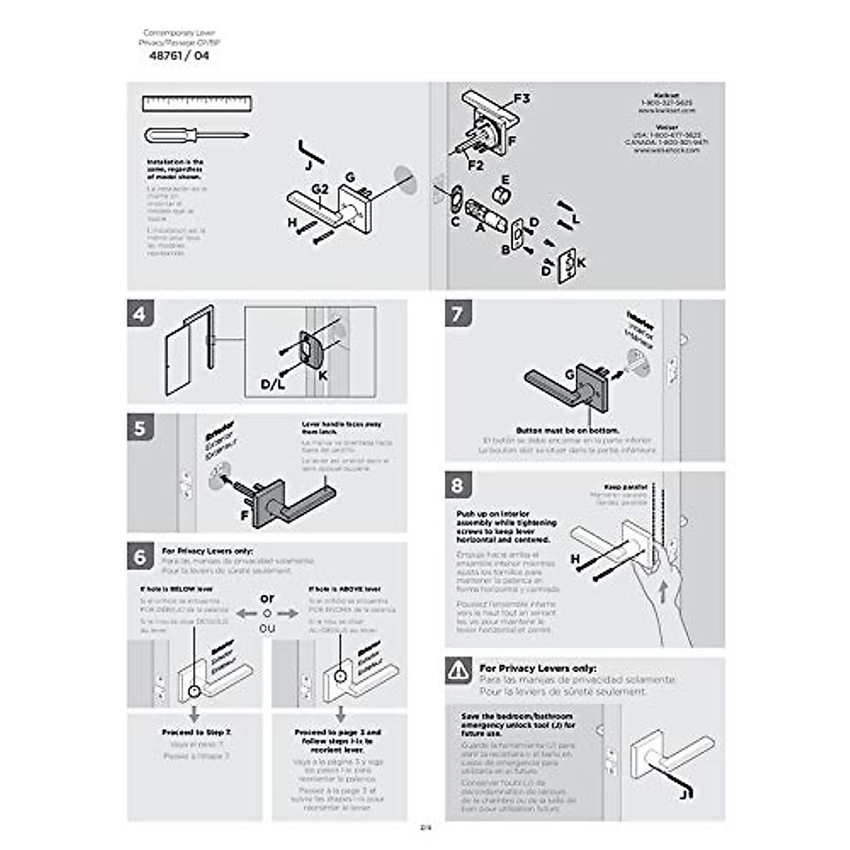 Weiser (by Kwikset) Milan Lever, Round Rose, Passage Function (Hallway, Closet), Polished Chrome (US26)