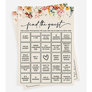 All Ewired Up 50 Find The Guest Bingo Game (50-Cards) Fun Baby Shower Game Activity, Bridal Shower, Wedding Decorations, Rehearsal Dinner, Engagement Party, Wildflower, Boho, Girl