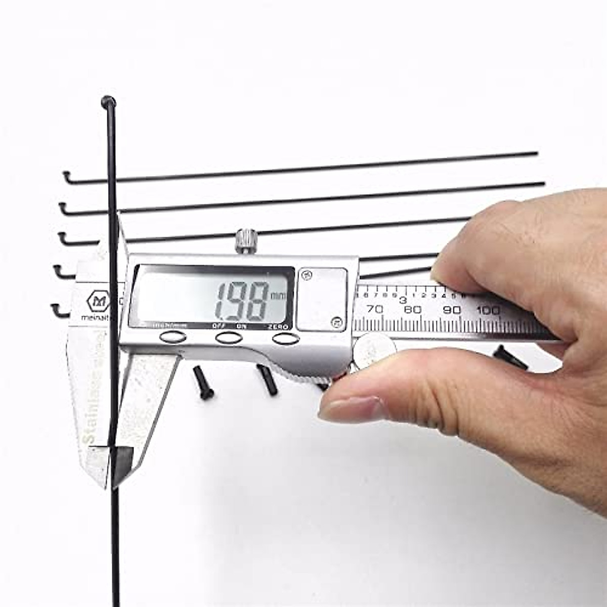 37pcs 14 Gauge Diameter 2.0 Mm J-Bend Black Color Bicycle Spokes 45# Steel Material Cylinder Body Bike Spokes (Color : Length 222mm)