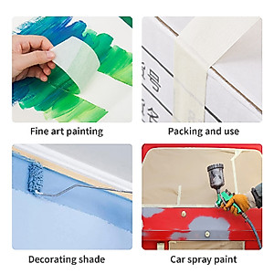 JSY Tape, self-Adhesive Acid-Free Tape Masking Tape, General Purpose Masking Tape Bulk Multipack for Basic Use (1 inch x 180 feet)