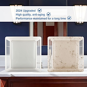 TNITRIB S97014094 Bathroom Fan Cover Grille and Lens for Broan 678, 679, 679FL, 679FLT, 680, 680FL, 680FLT, M680, HD50L, HD80L, Bathroom Exhaust Fan Light Cover Replacement