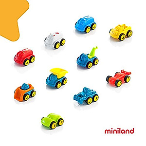 Miniland Educational - School Set Minimobil, 4 1/4", 10-Units/Container