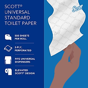 Scott Professional Standard Roll Bathroom Tissue (04460), 2-Ply, White, 80 Rolls / Case, 550 Sheets / Roll, 44,000 Sheets / Case