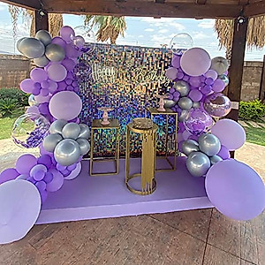 Pastel Purple Balloons 12inch 5inch 70pcs Latex Party Balloons Macaron Purple Birthday Balloons Wedding Baby Shower Party Decorations