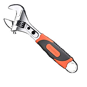 Edward Tools Pro 8" Adjustable Wrench - Carbon Steel Adjusting Design - Crescent Pro Grip for Greater Leverage - Locking Adjustable Width - Spanner Handle