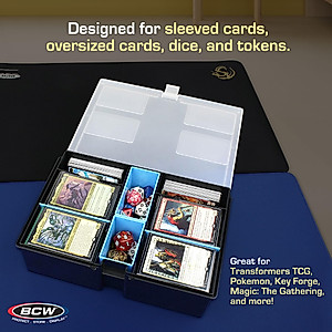 BCW Prime X4 XL Gaming Box | Playing Card Storage Box for Decks and Game Accessories, Includes Removable Dividers and Dice Trays | Trading Card Storage Box for Gaming | Pokemon, MTG, Naruto Cards