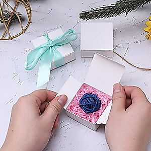 NIGNYA Tiny Gift Boxes 2.16x2.16x0.98 Inch, White Cardboard Tiny Boxes for Gifts 100PCS, Earring Jewelry Gift Boxes White Box for Wrapping Gifts, Small Paper Boxes for Presents