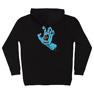 SANTA CRUZ Men's Pullover Hooded Sweatshirt Screaming Hand Skate Sweatshirt - Black, Size: Large