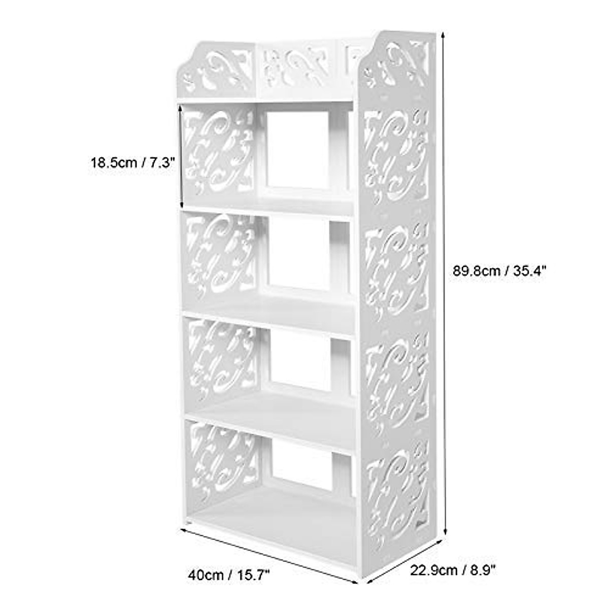 ZUQIEE Shoe Rack 5-Tier Wood Storage Stand Free Standing Shoe Organiser Shelf, White, 15.7 X 9.1 X 35.4inch Shoe Rack