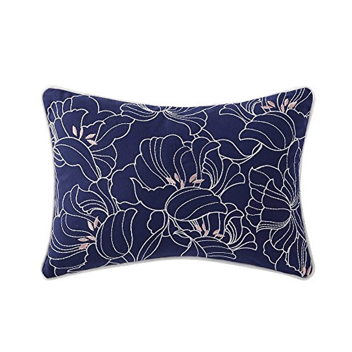 Coastal Living Indienne Paisley Cotton Embroidered Scallop Dec Pillow, Square 18x18