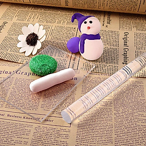 Acrylic Clay Roller with Acrylic Sheet Backing Board Assisted Shovel Rubber Clay Tools/Moulds Acrylic Ultra-Light Clay Hand-Made DIY Tool Materials 3+ Years Old