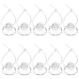 Pawfly 10 Pack Suction Cups with 20 Pieces Adjustable Zip Ties for Aquarium Fish Tank Binding Moss Shrimp Dodging Nest
