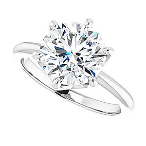 JEWELERYIUM 3 CT Round Cut Colorless Moissanite Engagement Ring, Wedding/Bridal Ring Set, Solitaire Halo Style, Solid Sterling Silver Vintage Antique Anniversary Promise Ring Gifts for Her (6)