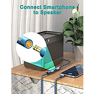 EMK 1/4 to 3.5mm Adapter, 1/4" Female to 1/8" Male Stereo Audio Adapter for Speaker,Amplifiers, Guitar, Home Theater Devices, Laptop, Headphones (3.3FT/1M)