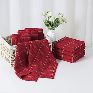 Glynniss Red Kitchen Towels and Dishcloths Set, Dish Towels and Dish Rags Set for Washing Dishes, Cleaning and Drying Pack of 8 (red)