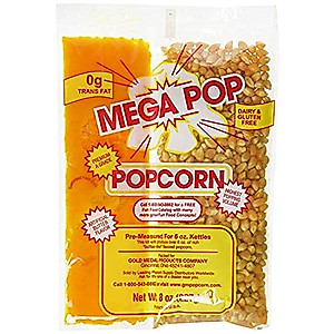 Gold Medal Mega Pop Popcorn Kit 8 oz produce "Butter like Flavored Popcorn" OU Kosher (4)