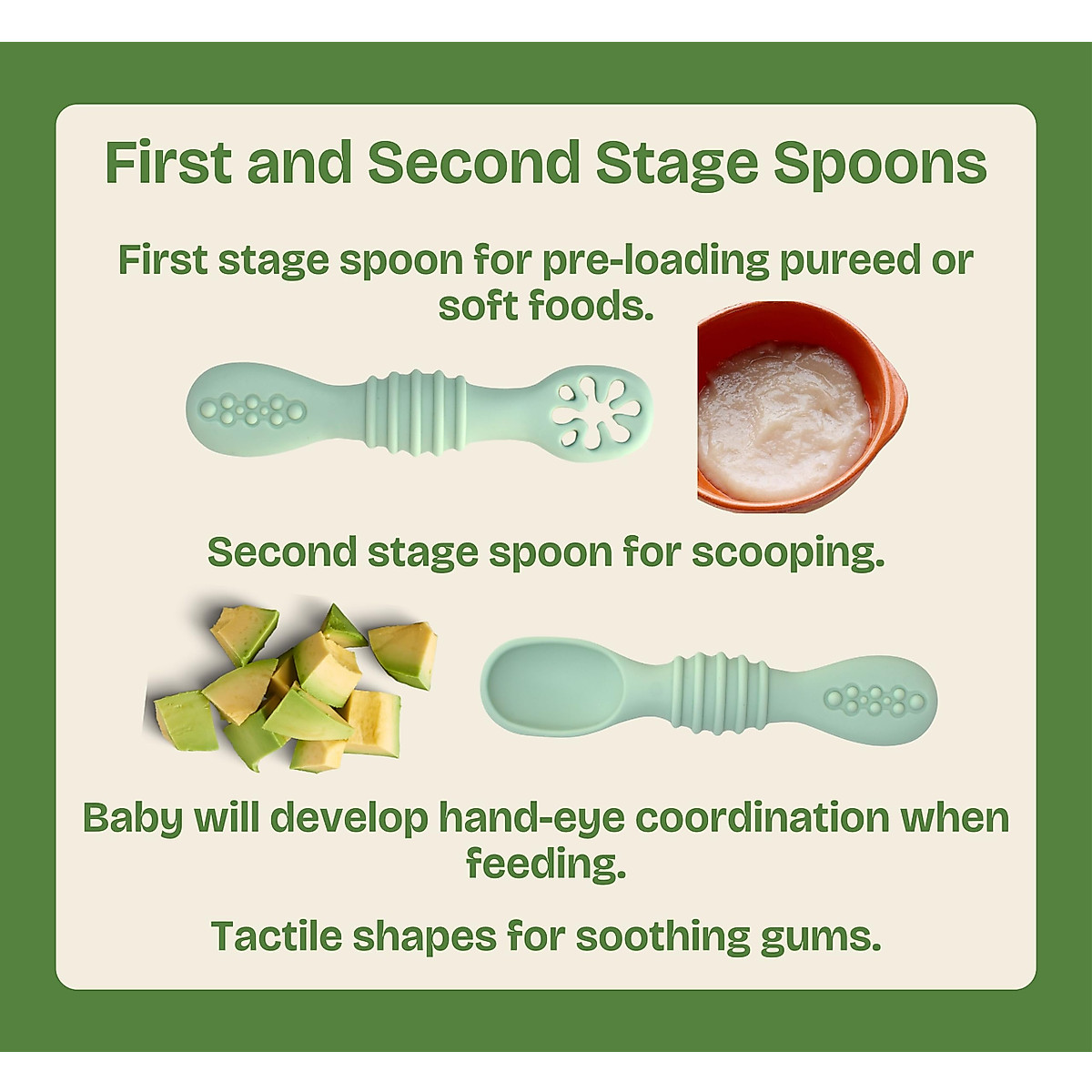 omoBaby 6 Pack Baby Led Weaning Silicone Spoons (Yellow)