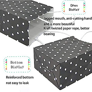 ADIDO EVA 25 PCS Gift Bags Mini Black Paper Bags with Handles for Party Supplies (6 x 4.3 x 2.3 In)