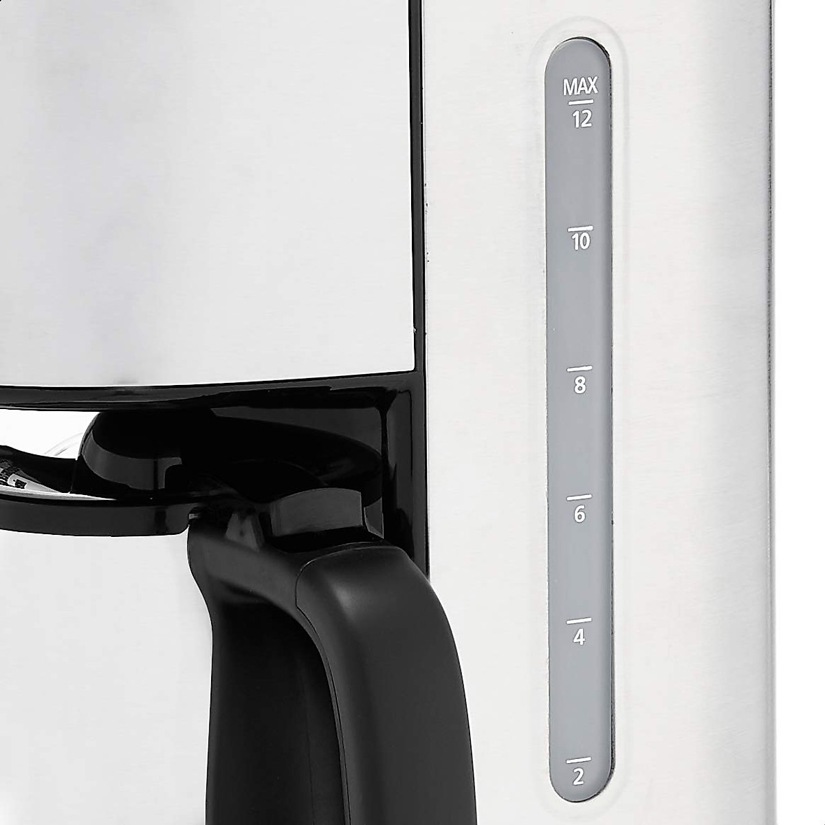 Amazon Basics Programmable Coffeemaker with Carafe and Reusable Filter, Stainless Steel, 12 Cups, Black