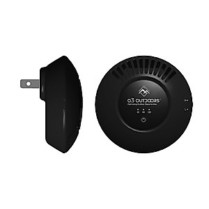 O3 Outdoors Zone 300 Ozone Odor Eliminator, 2 Power Settings, Multiple Cycles, Eliminate Bad Odors in Bedroom, Bathroom, RV, Closet, Simple to Use (Black)