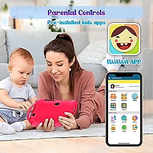 ATMPC Kids Tablet, 7 inch Tablet for Kids, 32GB ROM 3GB RAM Android 11.0 Toddler Tablet with 2.4G WiFi, GMS, Parental Control, Education APP, Dual Camera, Shockproof Case, Games red