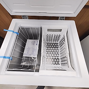 TOPINCN Freezer Storage Organizer Baskets with Handle PP Chest Freezer Basket Expandable Deep Freezer Organizer Bin Heavy Load Chest Freezer Accessory for Kitchen (L)