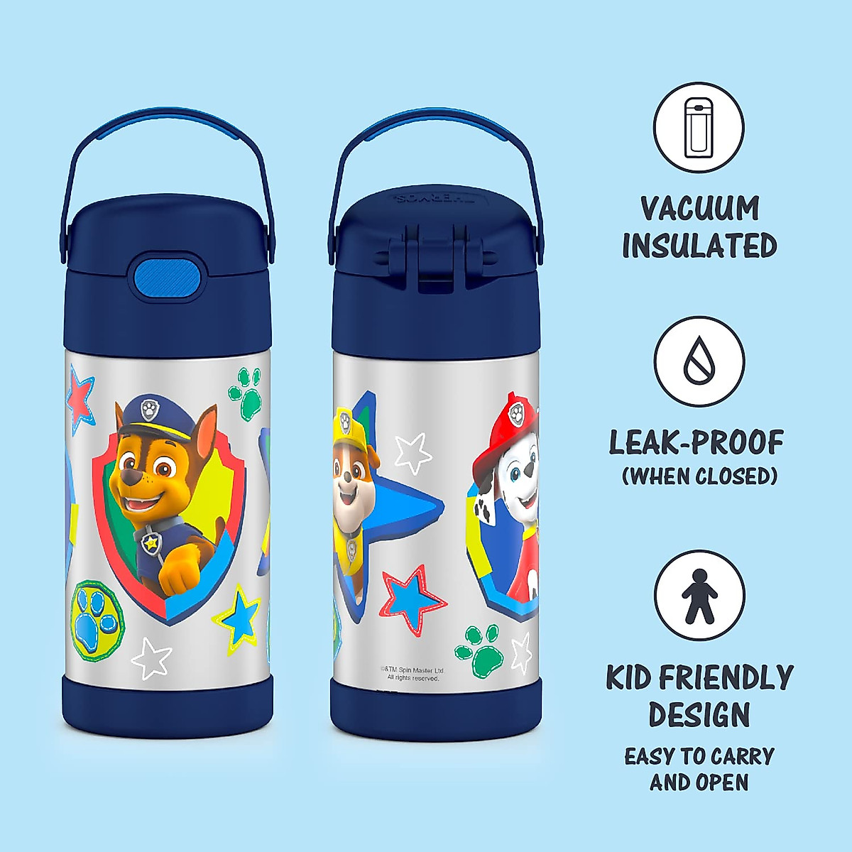 THERMOS FUNTAINER Paw Patrol Kids Straw Bottle and Food Jar Bundle (12oz + 10oz)
