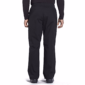 Cherokee Men Scrubs Pant Workwear Professionals Tapered Leg Fly Front Cargo WW190, M, Black