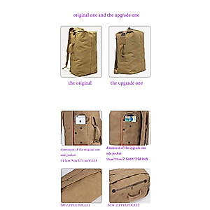 Military Duffel Bag Top Load Canvas Shoulder Bag Outdoors Backpack for Travelling (upgrade black big)