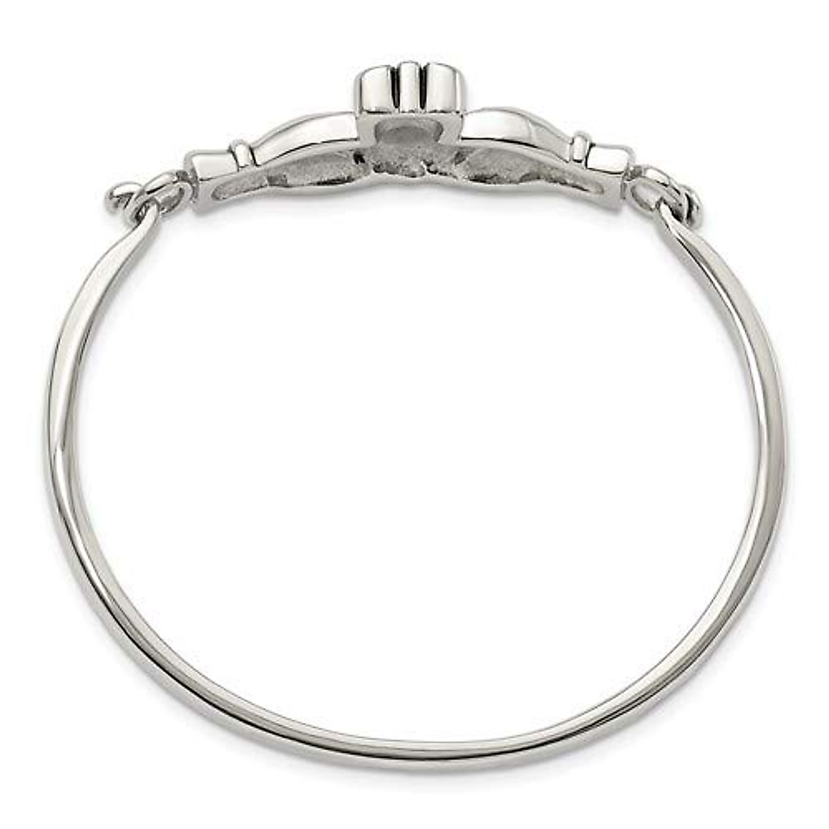 Stainless Steel 18mm Hinged Claddagh Heart Celtic Bangle Bracelet - Irish Jewelry - Vintage Celtic Stackable Bangle Bracelet - St Patrick's Day Gift for Women