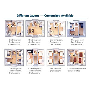 Portable Office Modular Structure with Customized Color Prefab 2 Floor 30Ft 40ft Bedrooms Container Houses Luxury Villa