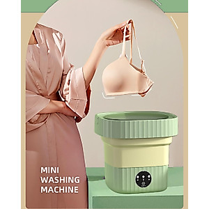 Portable Washing Machine, Foldable Mini Washing Machine, Small Washing Machine for Underwear, Baby Clothes, or Small Items, Suitable for Apartments, Dormitories, Camping, Travel (6 Liters),Green
