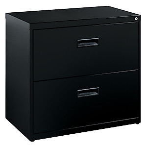 Realspace® SOHO 30"W x 17-5/8"D Lateral 2-Drawer File Cabinet, Black