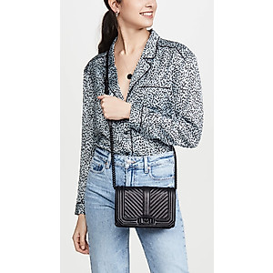 Rebecca Minkoff womens Chevron Quilted Love Crossbody Handbag, Black, One Size US