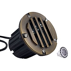 LED Spot Lights Outdoor Landscape Lighting Well Lights 112 - Solid Brass In Ground Light with 7W LED Bulb Security Landscape Lights for Bright Long Lasting Home Garden Patio Pool Area Deck Lighting