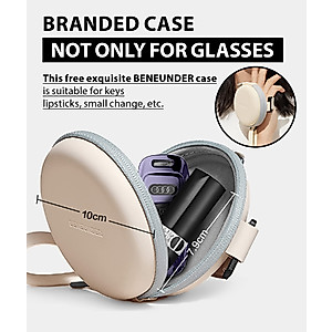 BENEUNDER Polarized Sunglasses for Men Women, Ultra Lightweight Folding Sunglasses, UV400 Protection Acetate Frame Sunglasses with Organizer, Grey Coconut