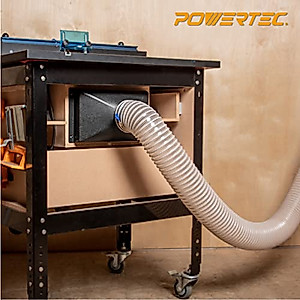 POWERTEC 70169 Mini Gulp Dust Hood Collector with 4" ID Port - ABS Plastic Fitting for Woodworking Dust Collection Hose