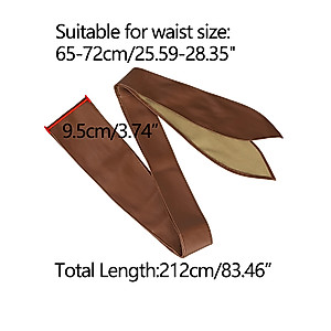 Allegra K Womens Wrap Around Obi Belts Wide Waist Band Belt for Dresses 65-72cm/25.59-28.35" Brown