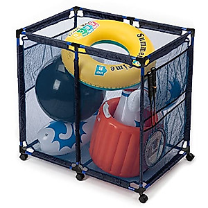 PARANTA Pool Storage Bin, Ball and Toy Mesh Container, Blue(36" x36" x24")